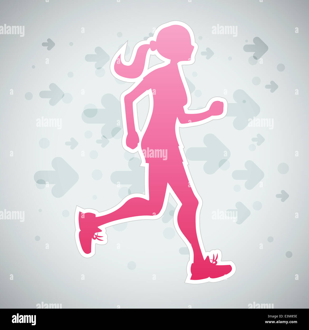 Vector illustration of a woman running exercise Stock Photo - Alamy