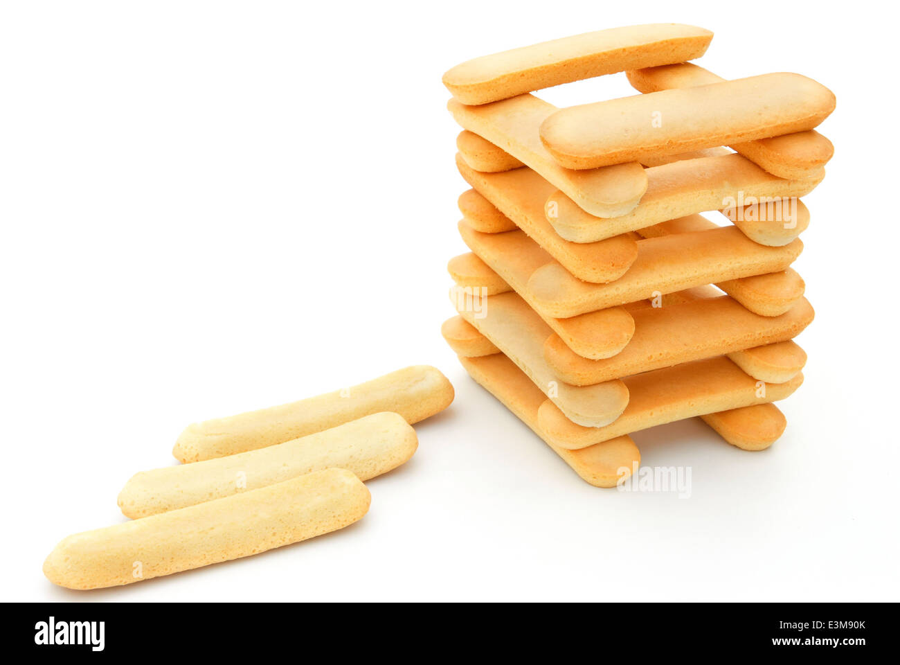 biscuit sticks stack up on white Stock Photo - Alamy
