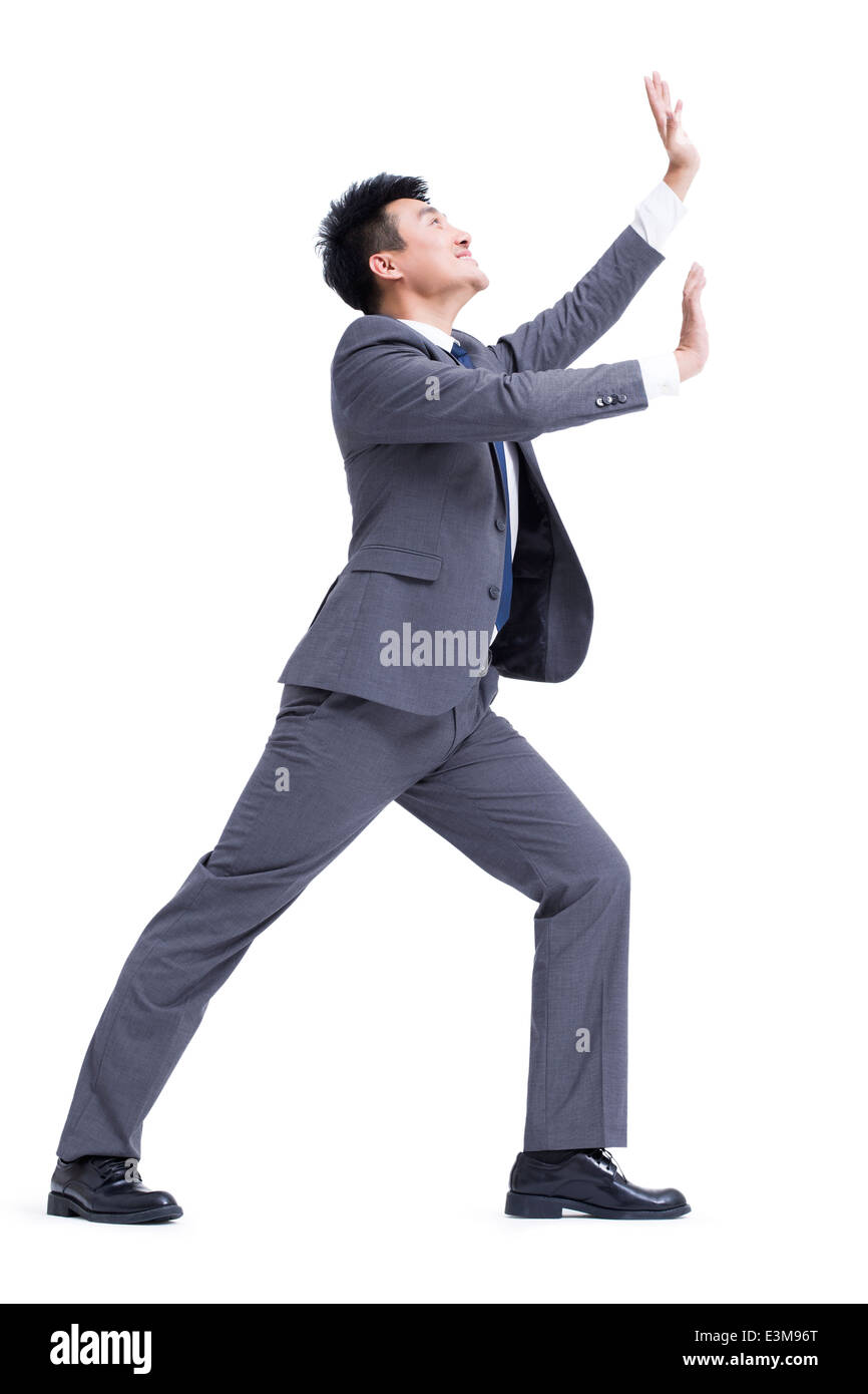 Pushing away Cut Out Stock Images & Pictures - Alamy