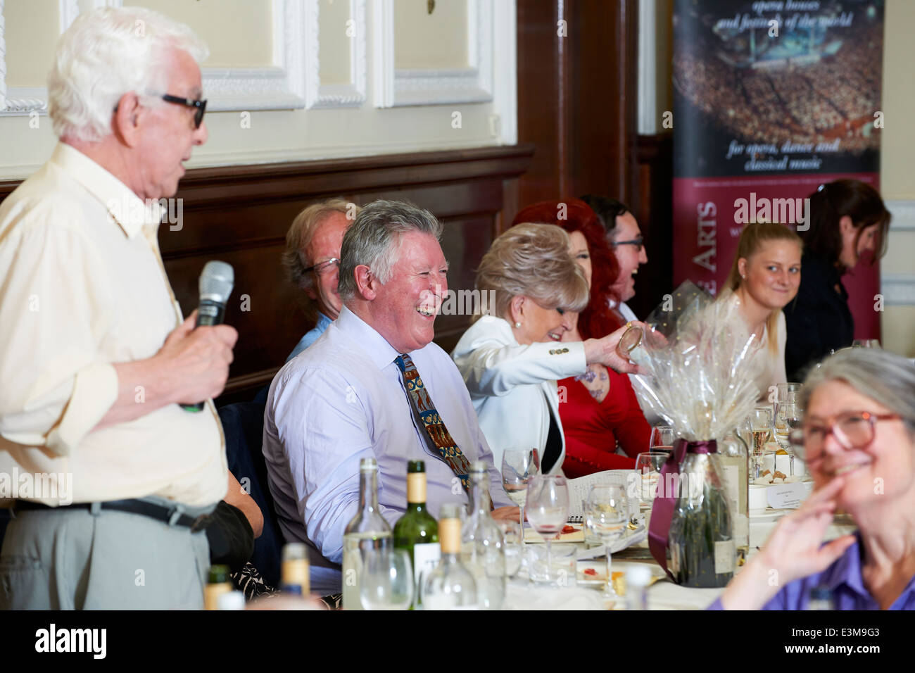 Barry Cryer speaking Stock Photo - Alamy