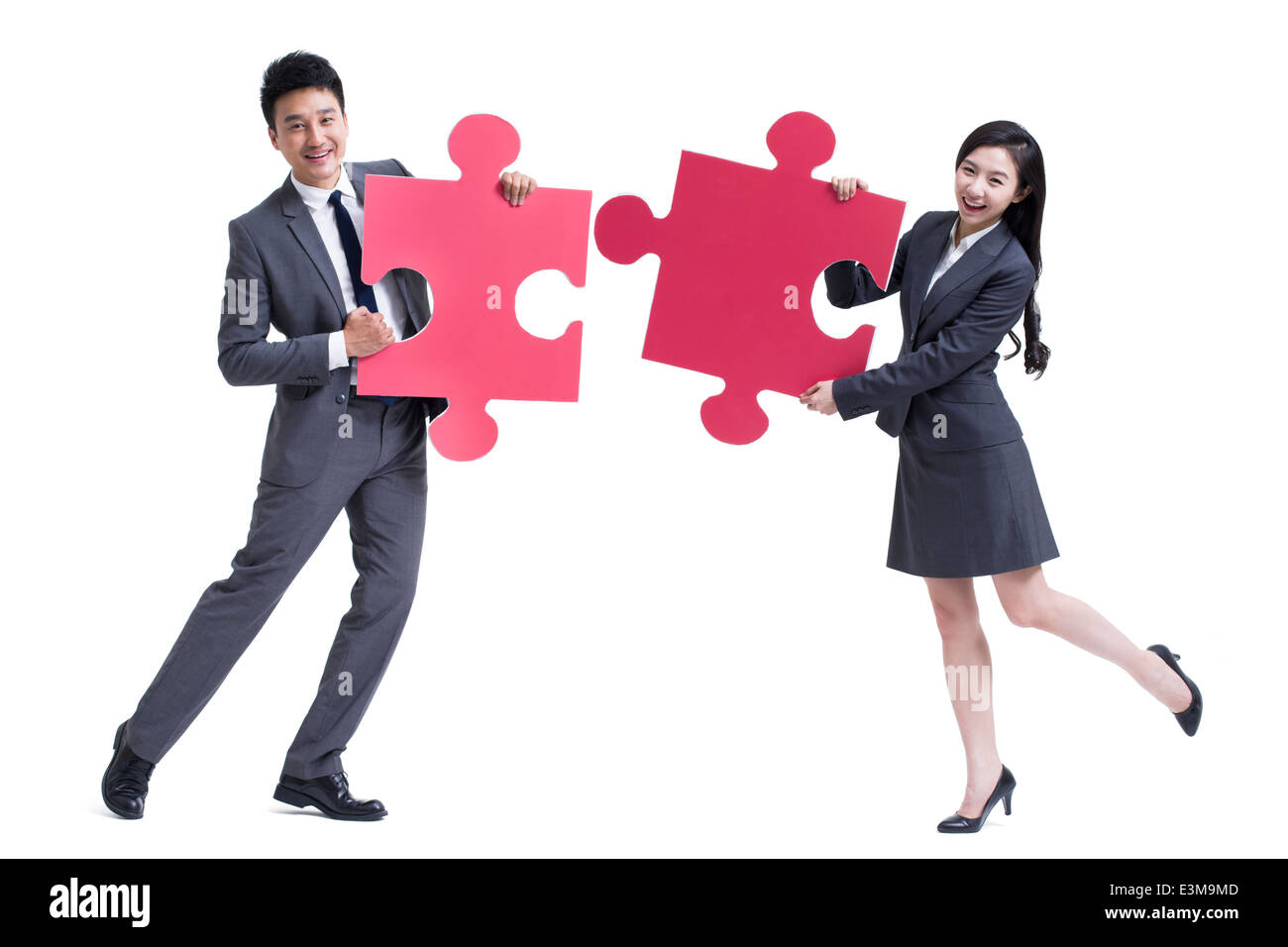 Businesswoman in front of businessman Cut Out Stock Images & Pictures ...