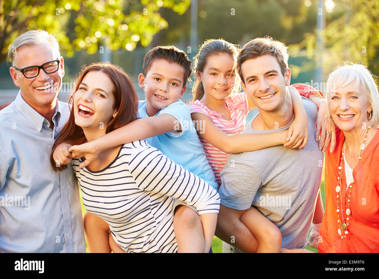 Outdoor Portrait Of Multi-Generation Family In Park Stock Photo - Alamy
