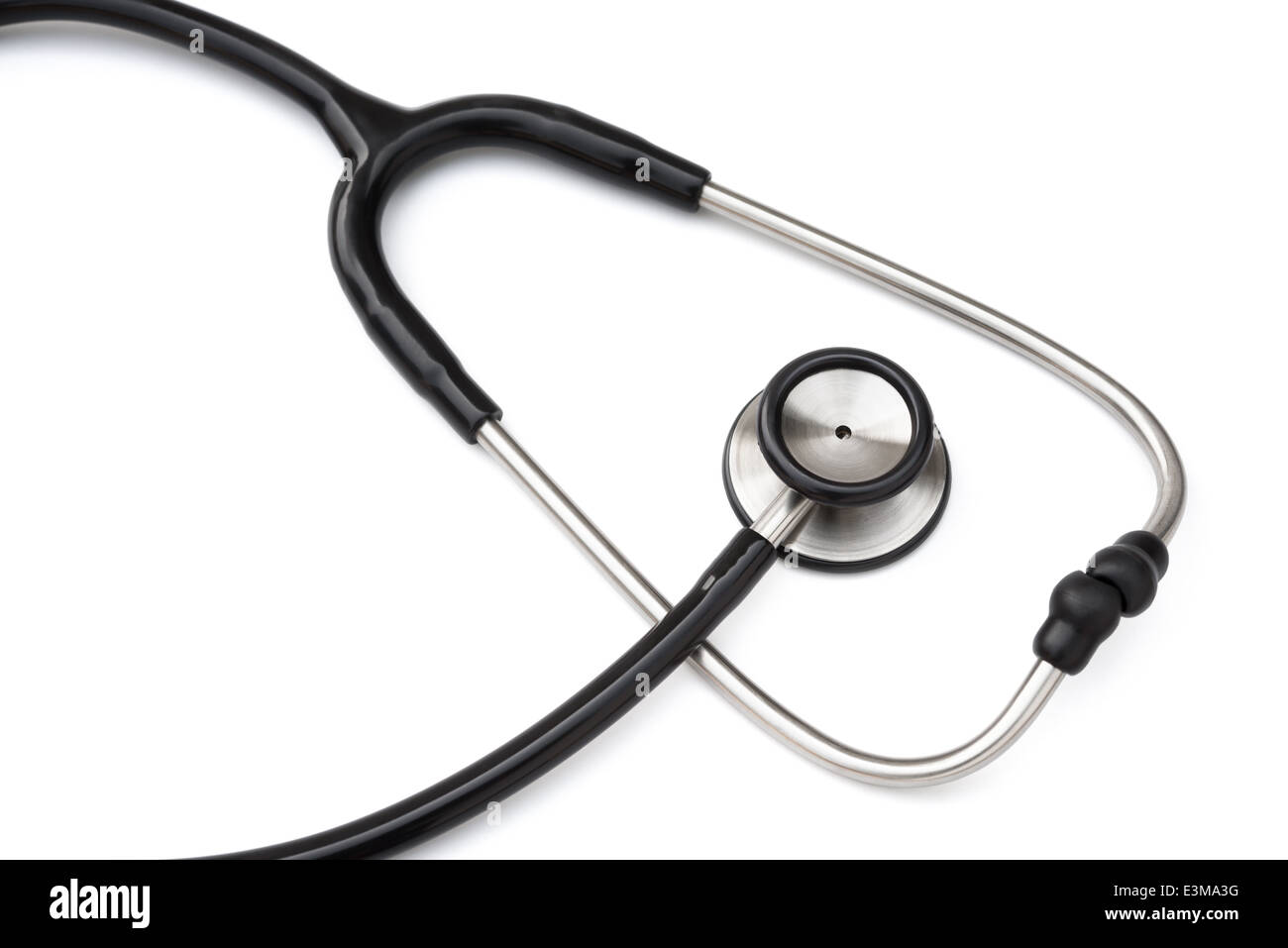 black stethoscope on a white background with clipping path Stock Photo ...