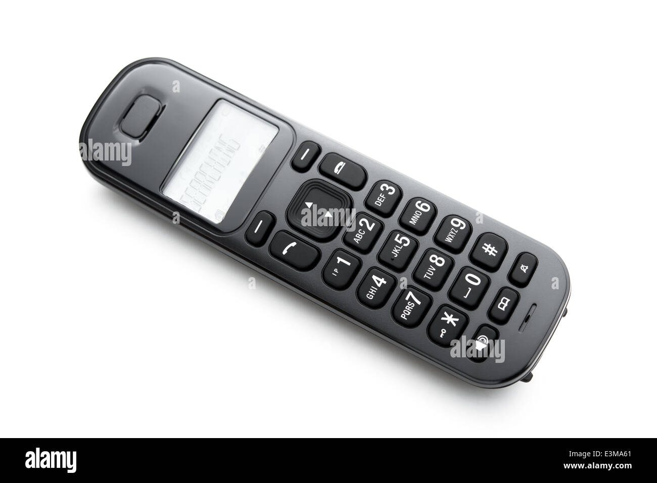 black telephone receiver on a white background Stock Photo - Alamy