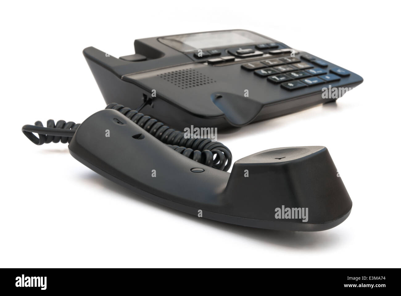 black telephone with clipping path Stock Photo - Alamy