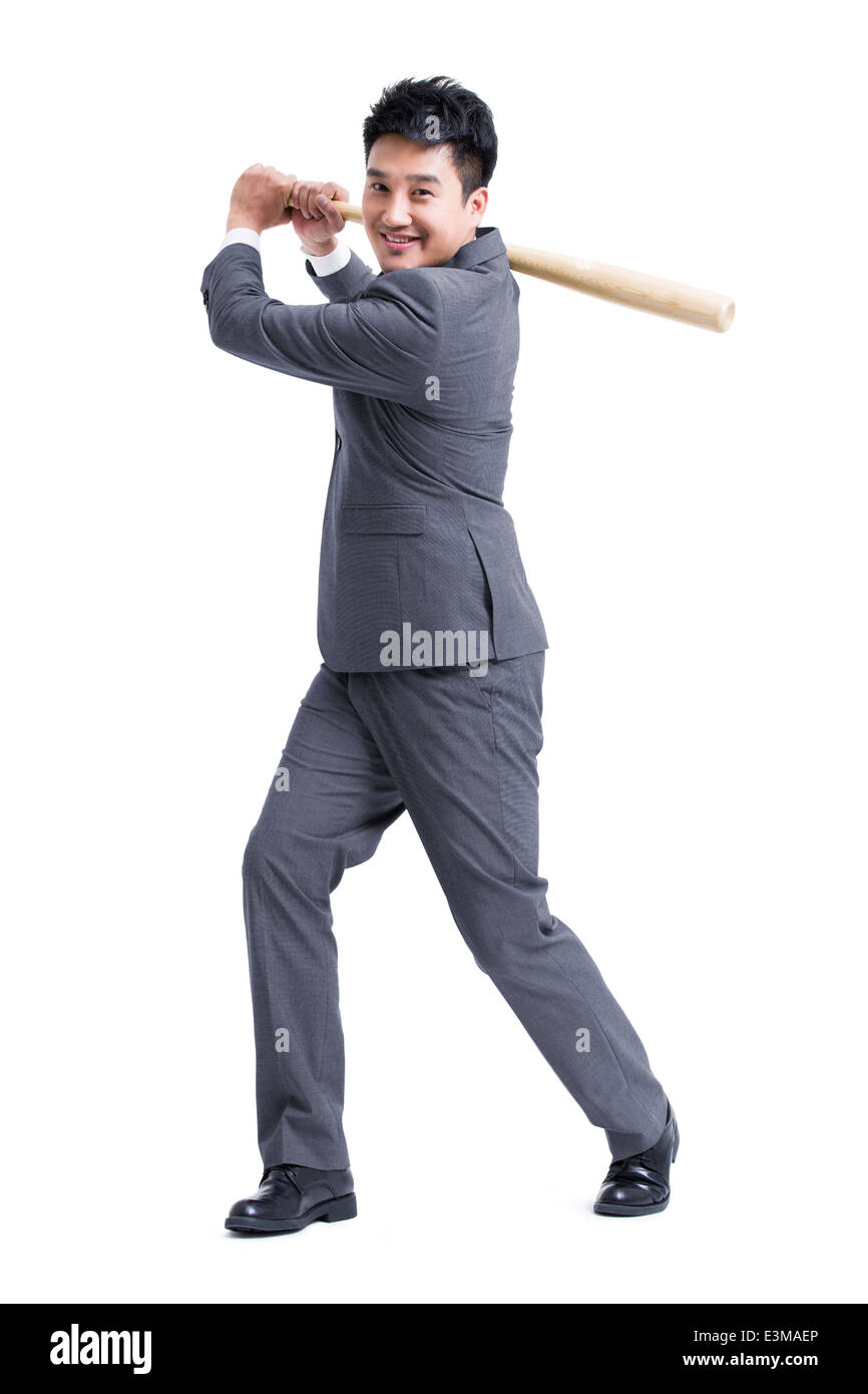 Baseball man bat smile Cut Out Stock Images & Pictures - Alamy