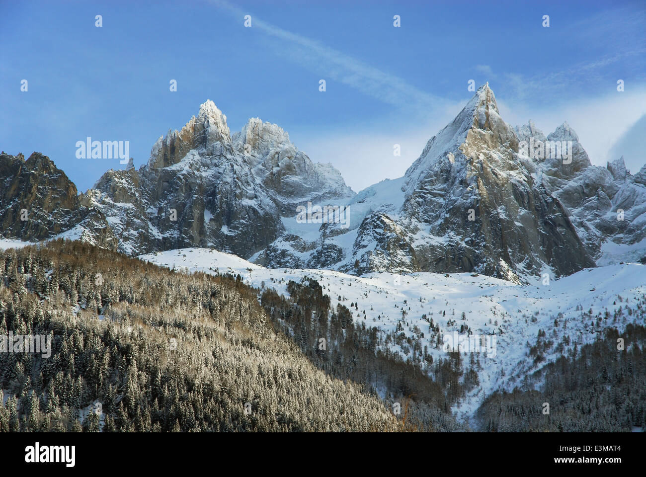 Clear weather in the mountains, Chamonix, the French Alps Stock Photo ...