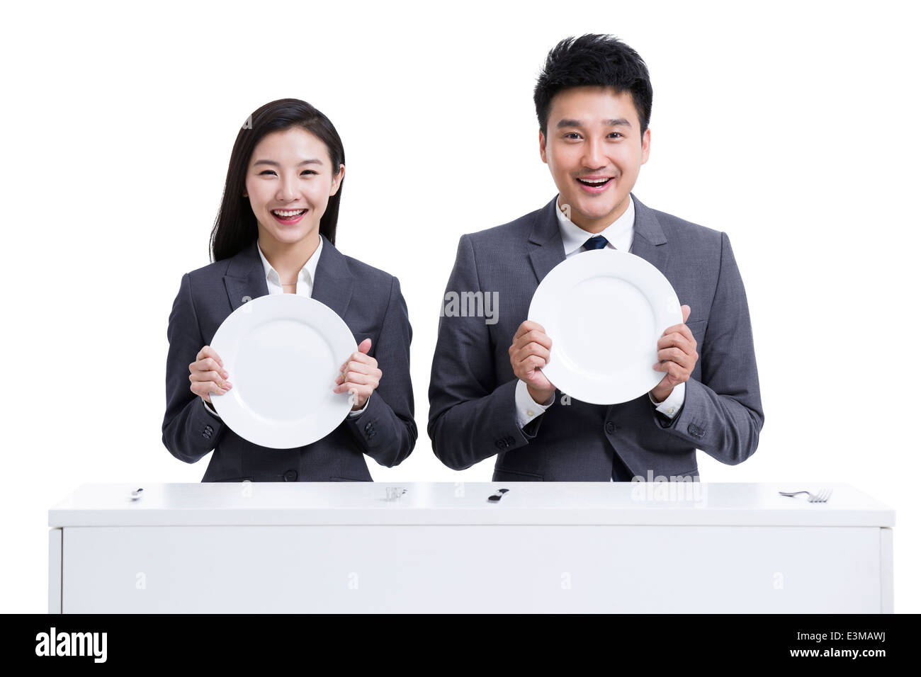 Business partners having fast food Stock Photo - Alamy
