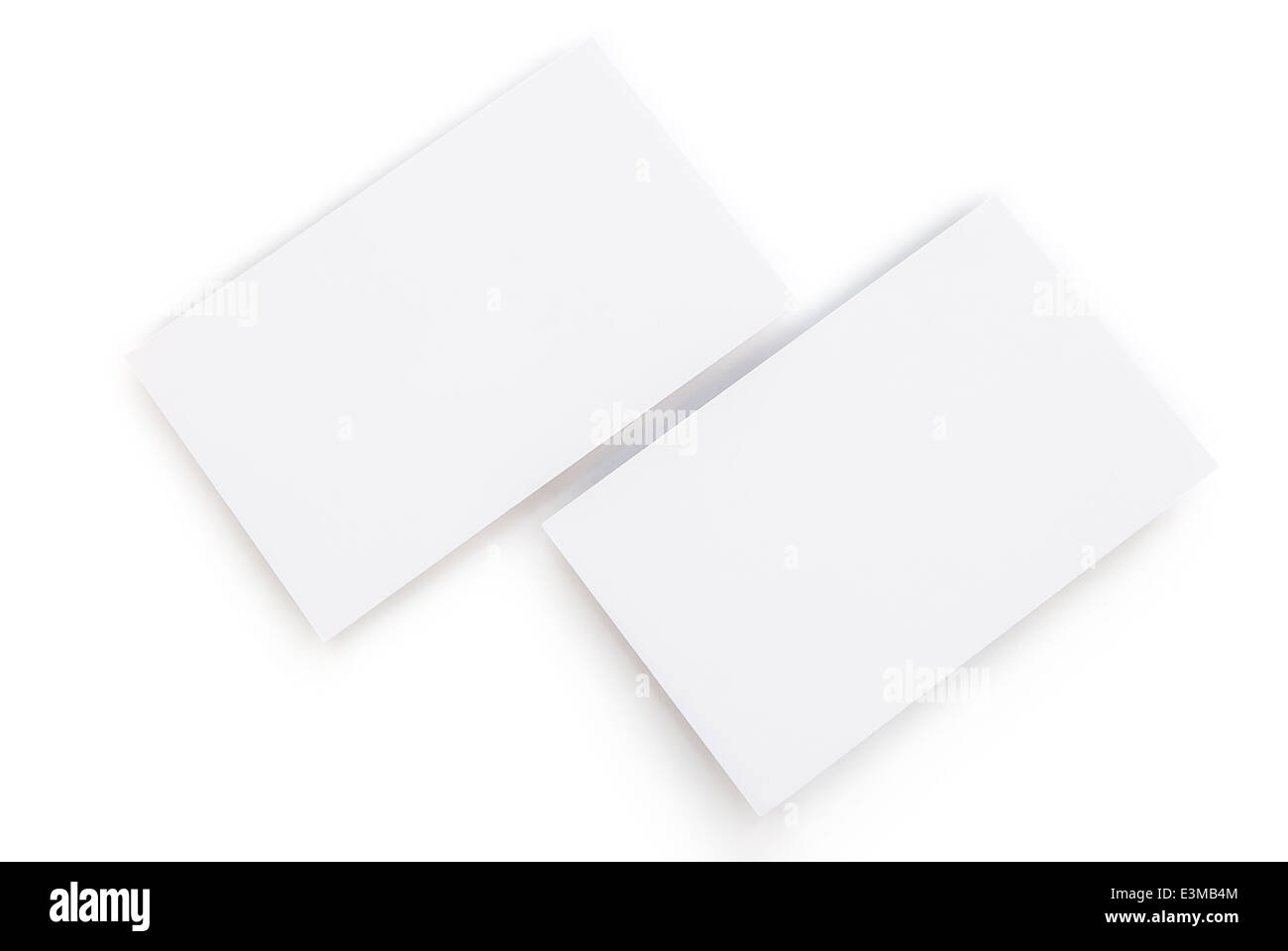 blank business cards on white with clipping path Stock Photo - Alamy