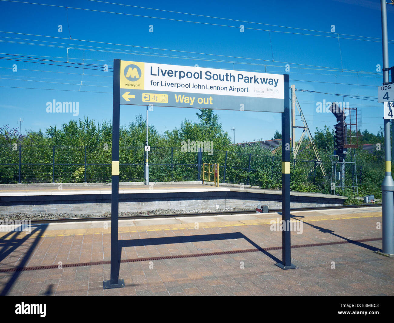 Merseyrail train station sign on Liverpool South Parkway for John ...