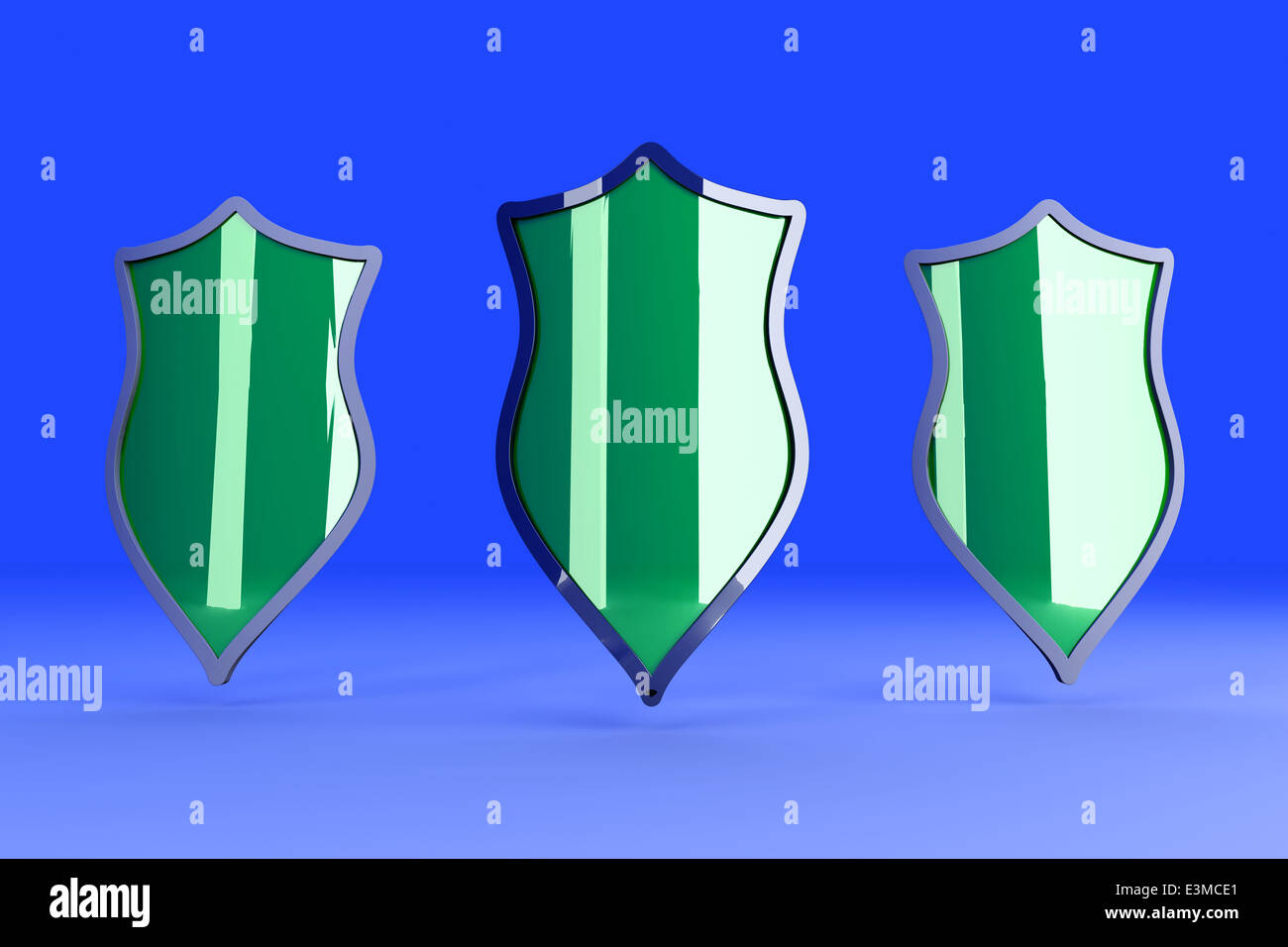 Three Shields for protection Stock Photo - Alamy