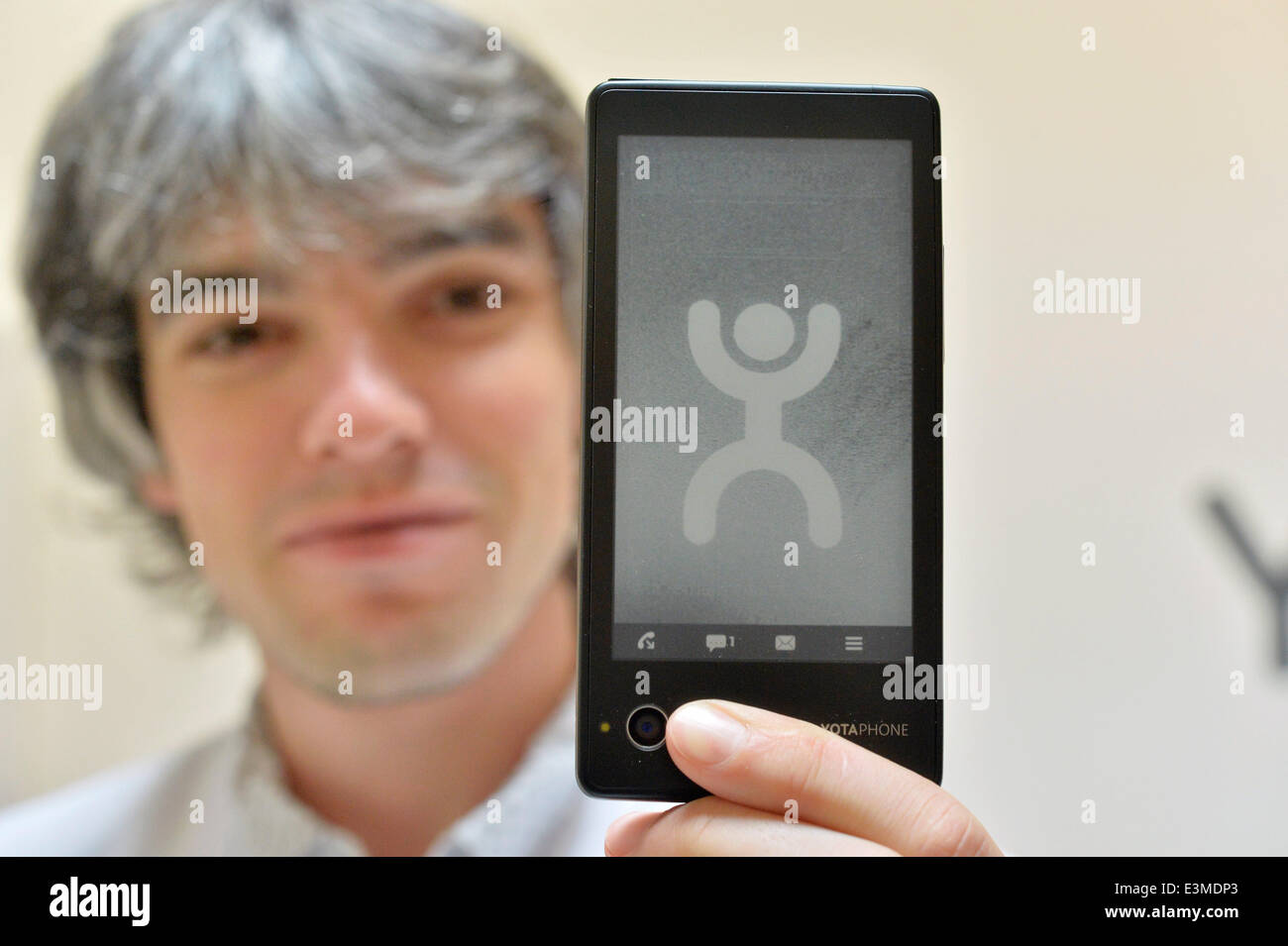 Prague, Czech Republic. 25th June, 2014. Smartphone Yotaphone is ...