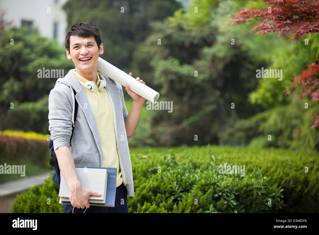 Male college student on campus Stock Photo - Alamy