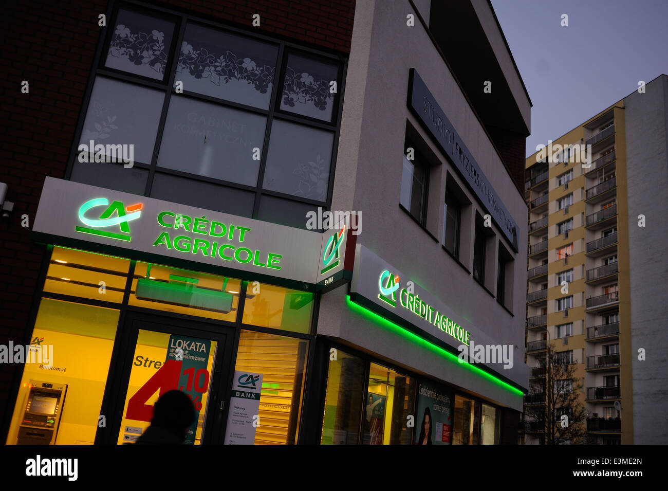 A branch of the French Credit Agricole bank is seen in Bydgoszcz ...