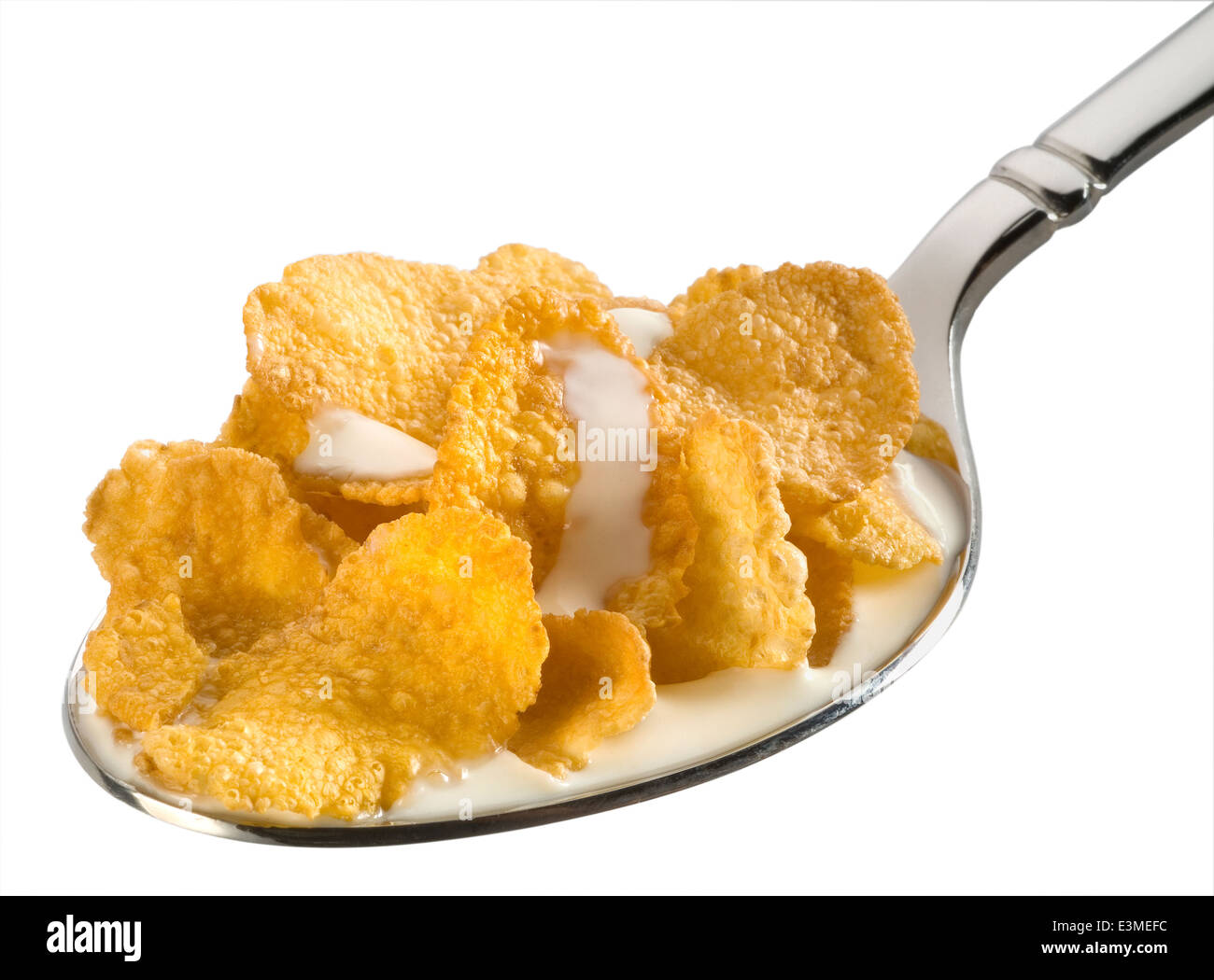 Spoon corn flakes milk hi-res stock photography and images - Alamy