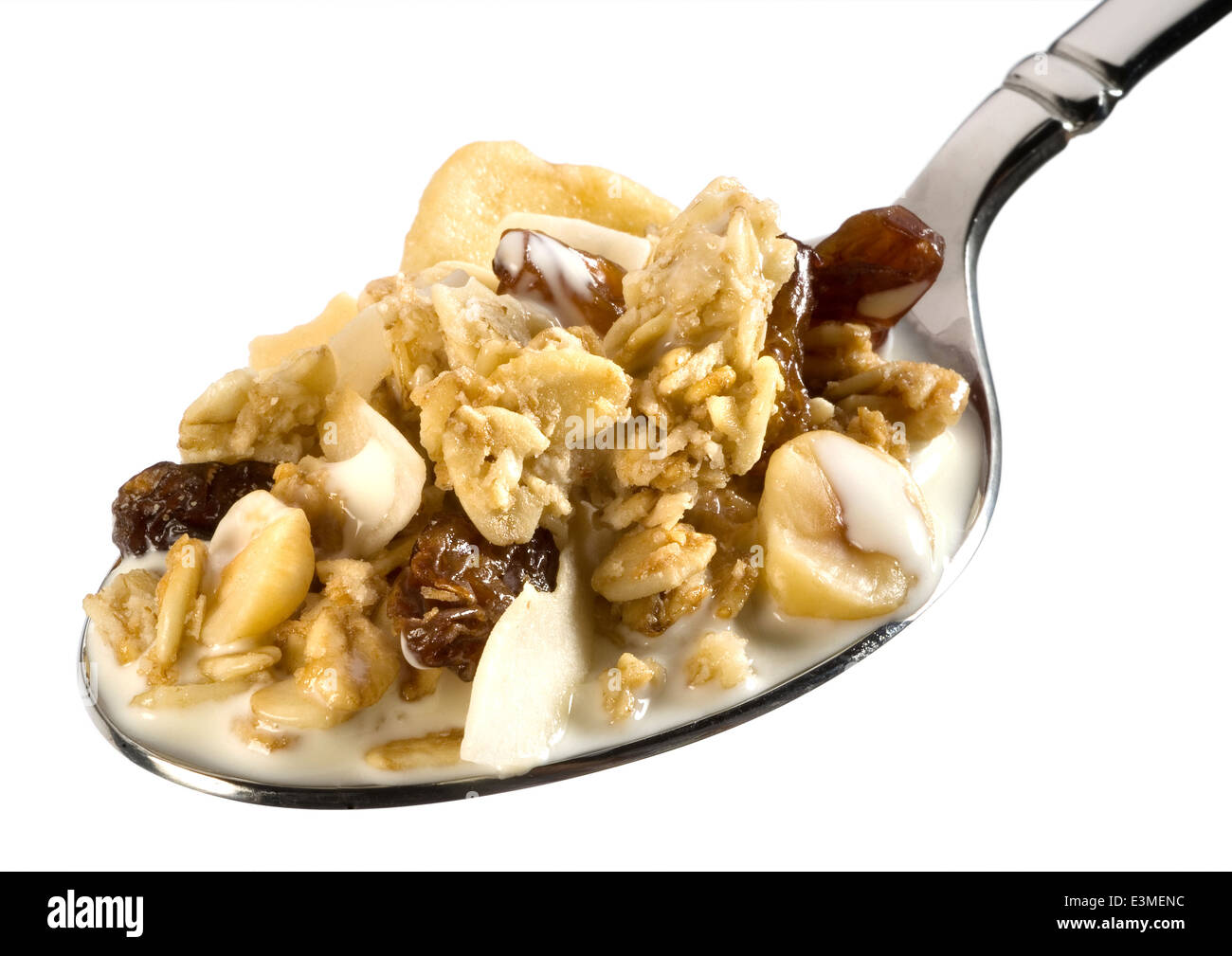 Granola breakfast on spoon(+clipping path Stock Photo - Alamy