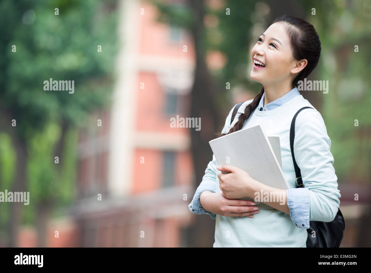 Female college student on campus Stock Photo - Alamy