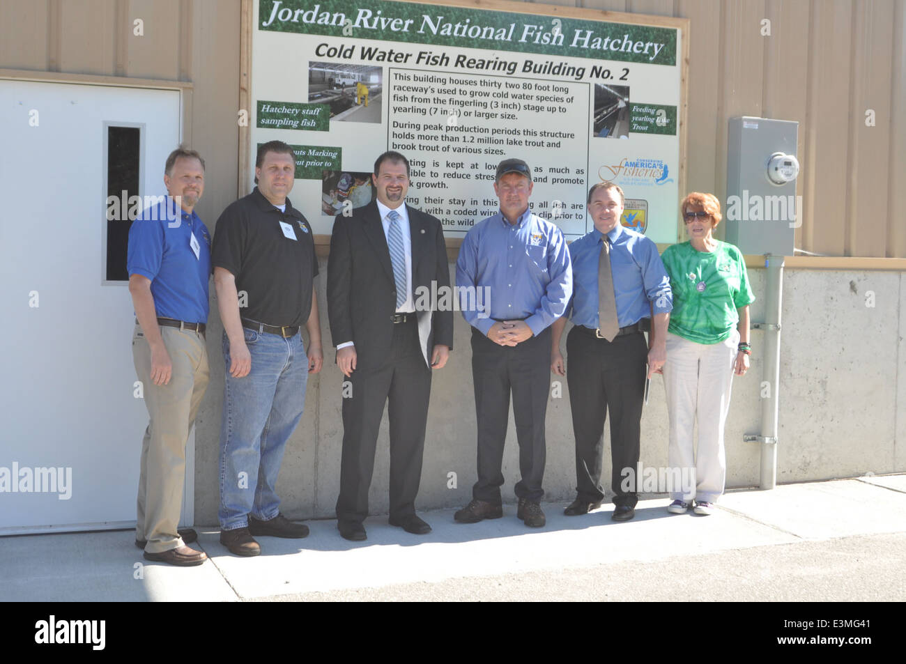 Dignitaries including Roger Gordon, FWS Hatchery Manager and Fisheries ...