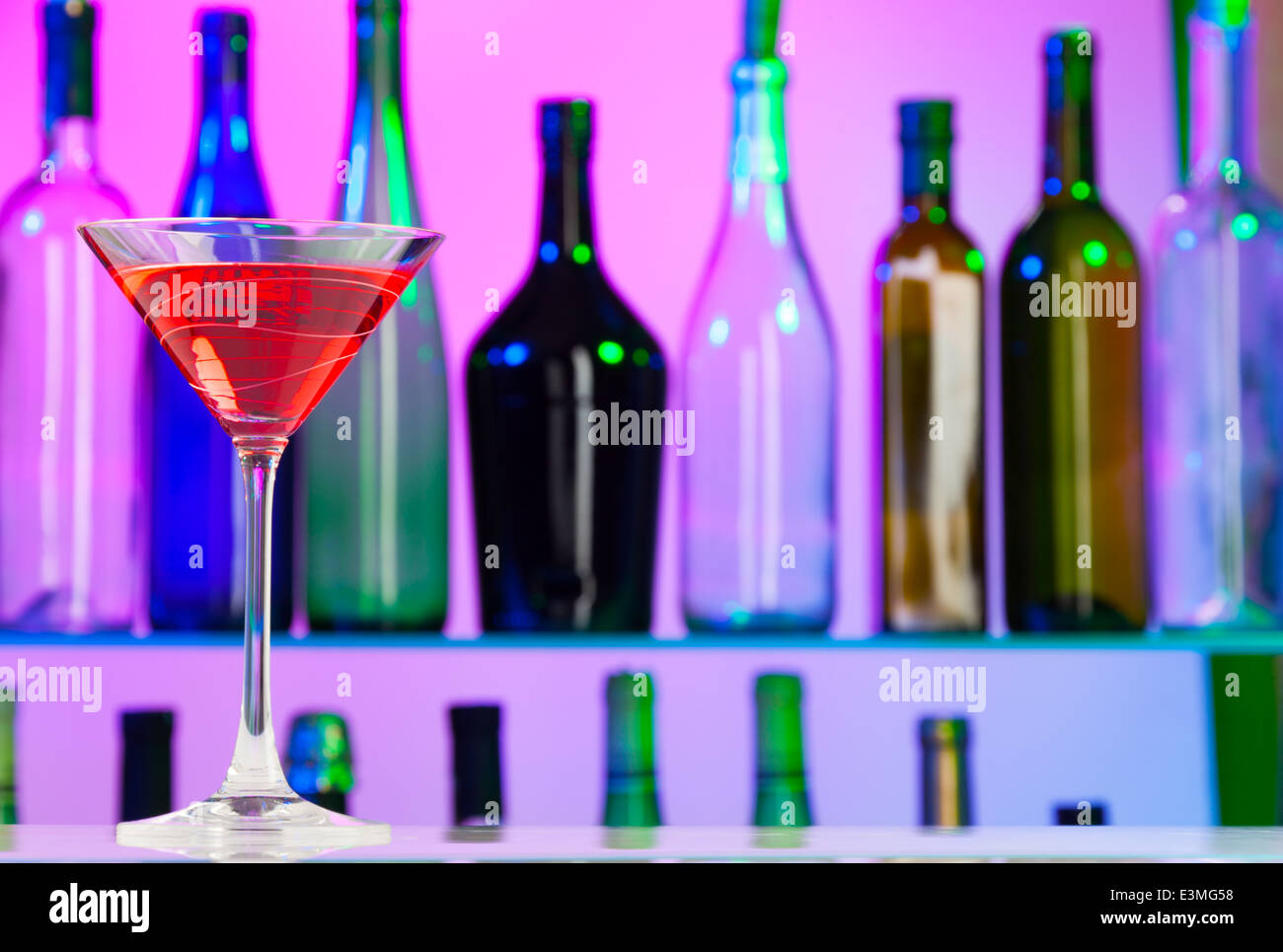 Cocktail silhouette on the left side of bar Stock Photo - Alamy