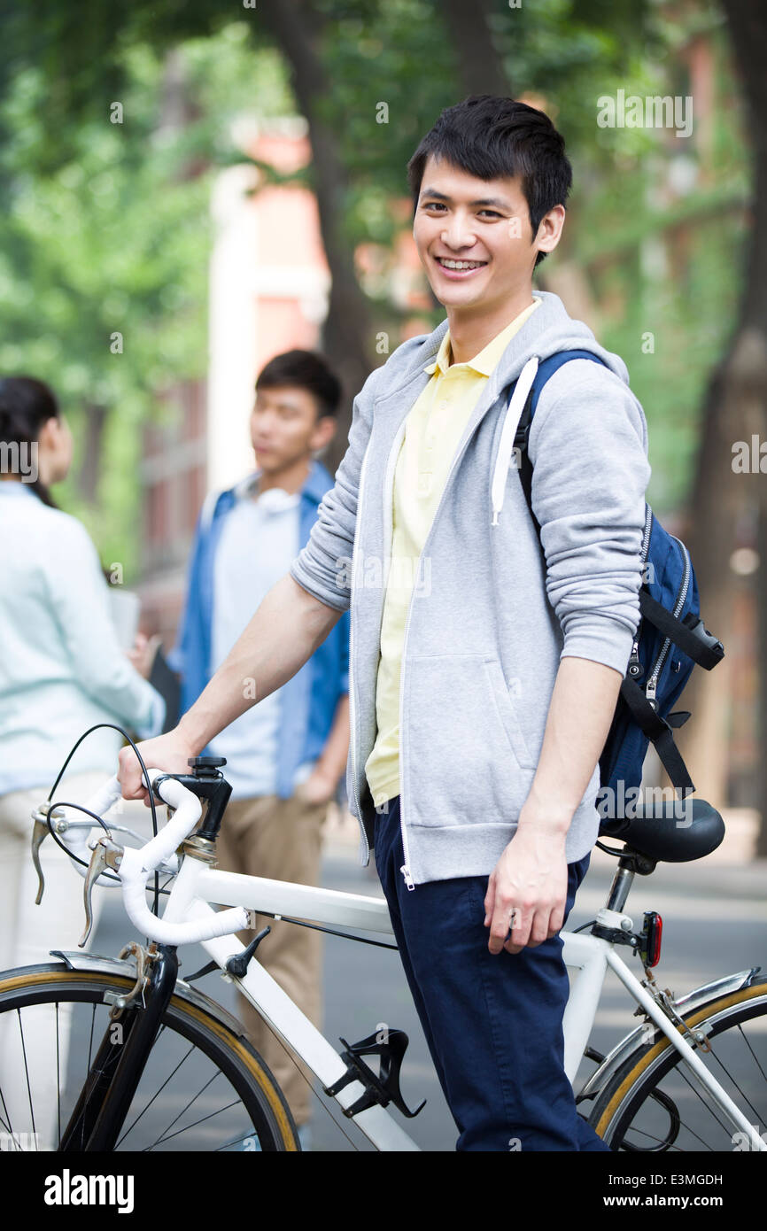 Happy college students on campus Stock Photo - Alamy