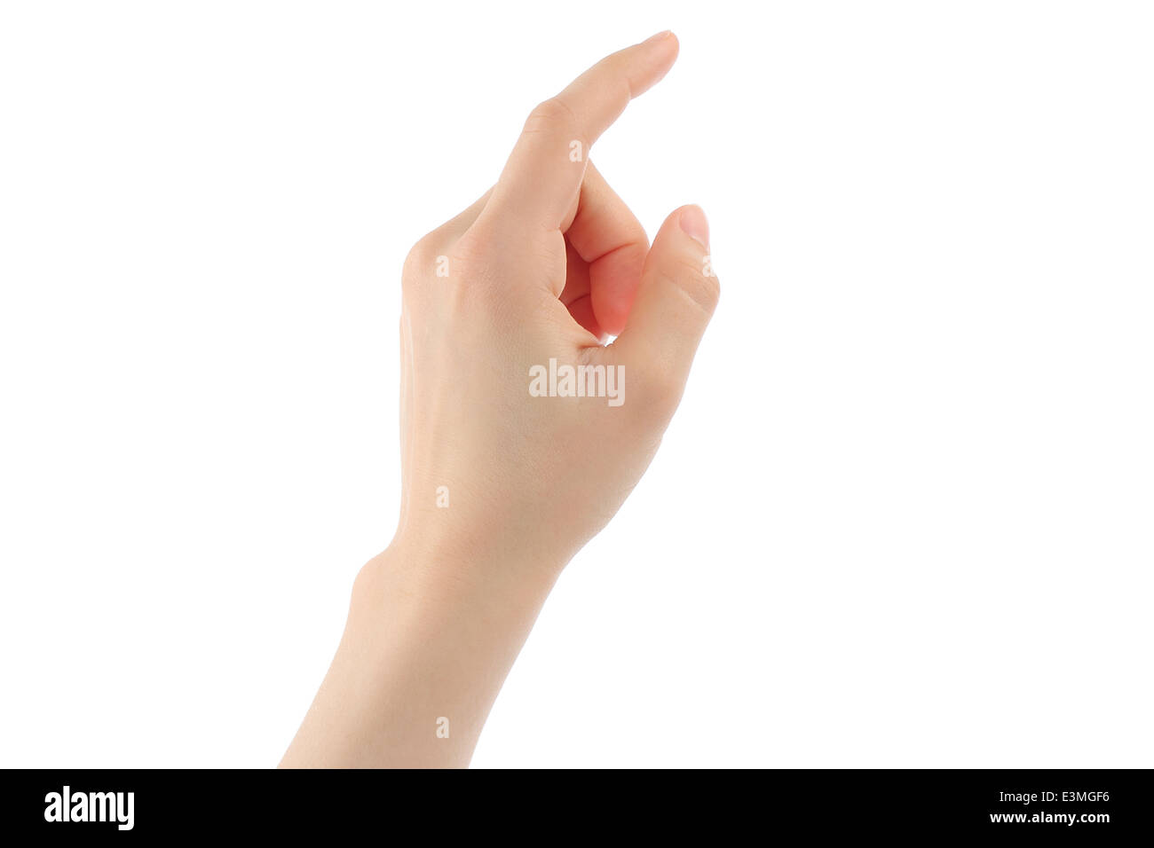 Woman hand on white background Stock Photo - Alamy