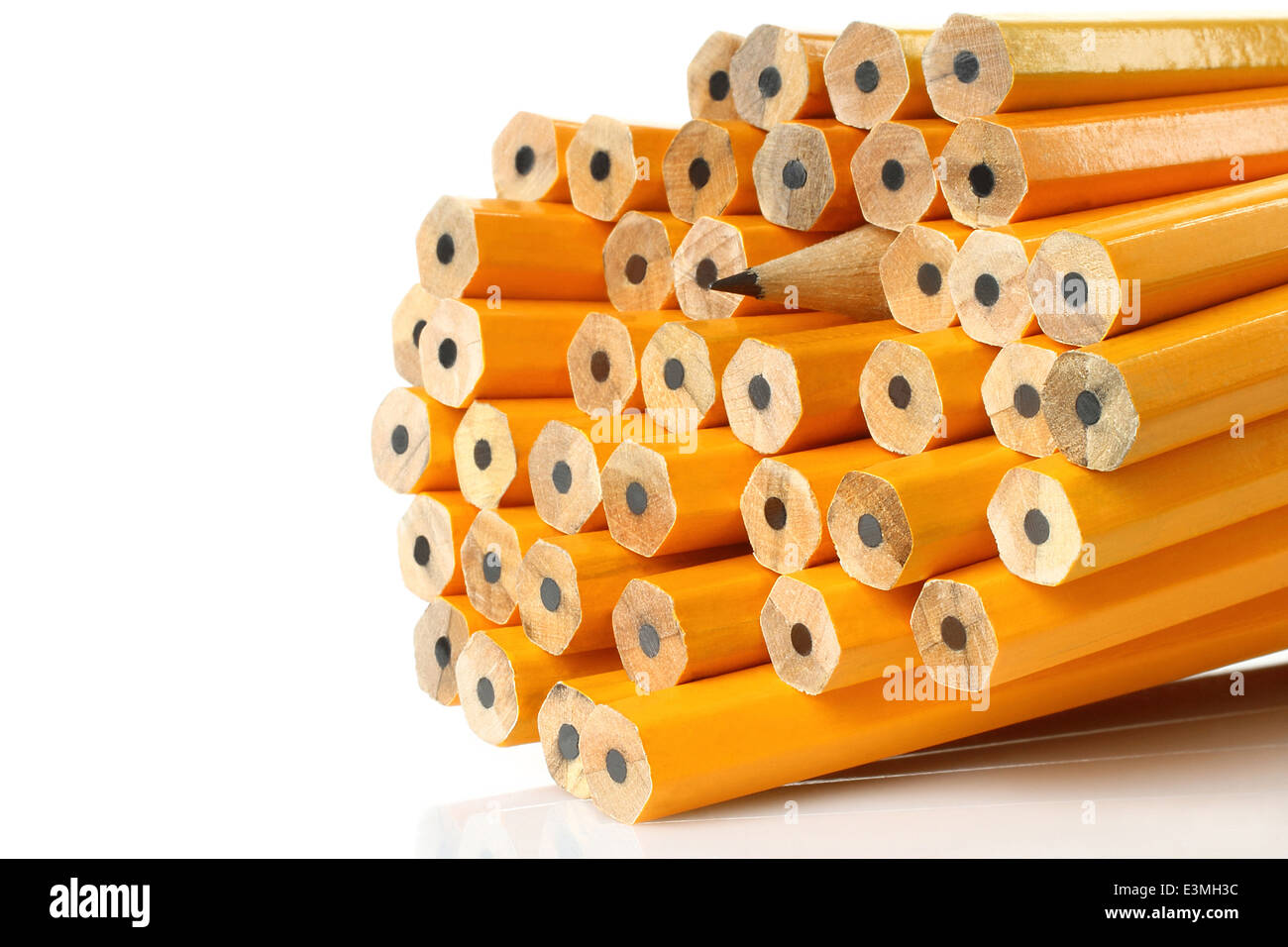 Pencils on white background macro Stock Photo - Alamy