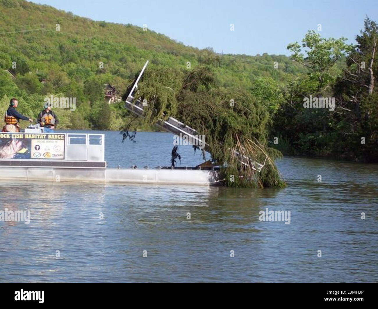 A fish habitat barge in Missouri is used to support aquatic life by ...