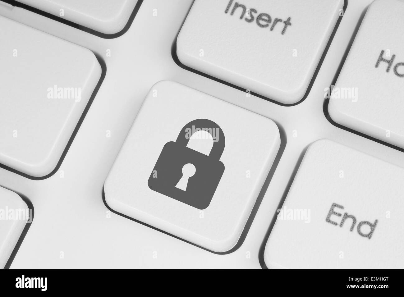 Lock button on the keyboard close-up Stock Photo - Alamy