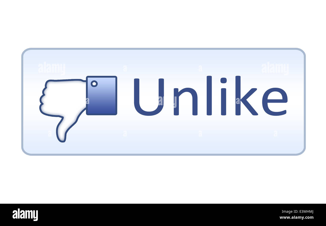 Unlike button on white background Stock Photo - Alamy