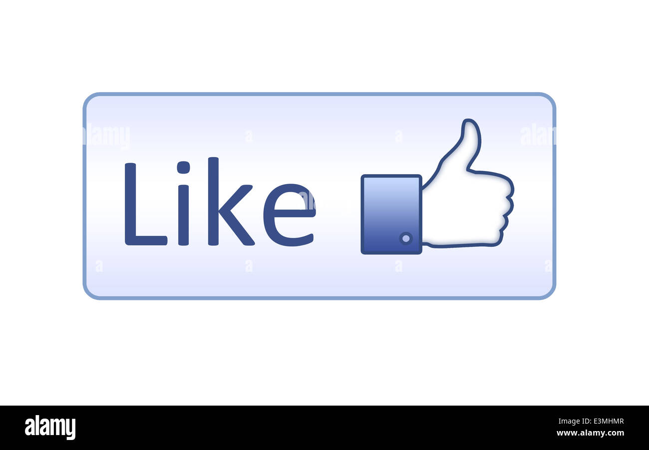 Like button on white background Stock Photo - Alamy