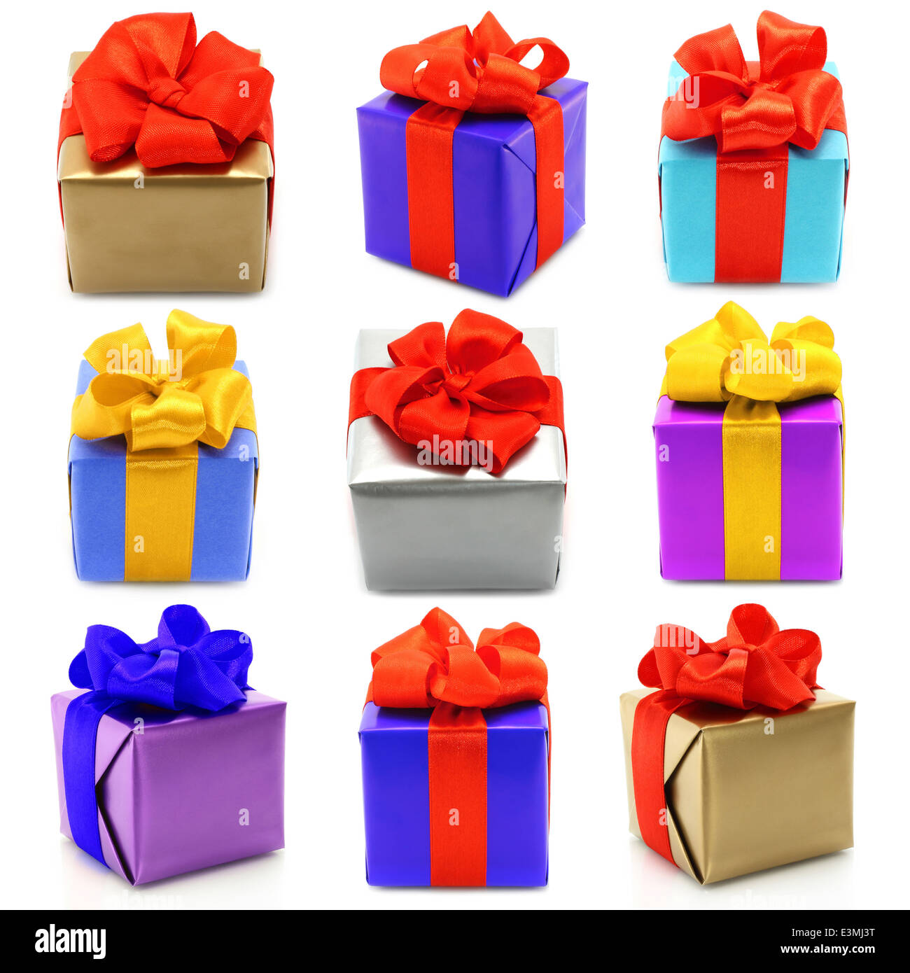 Collage of presents on white background Stock Photo - Alamy