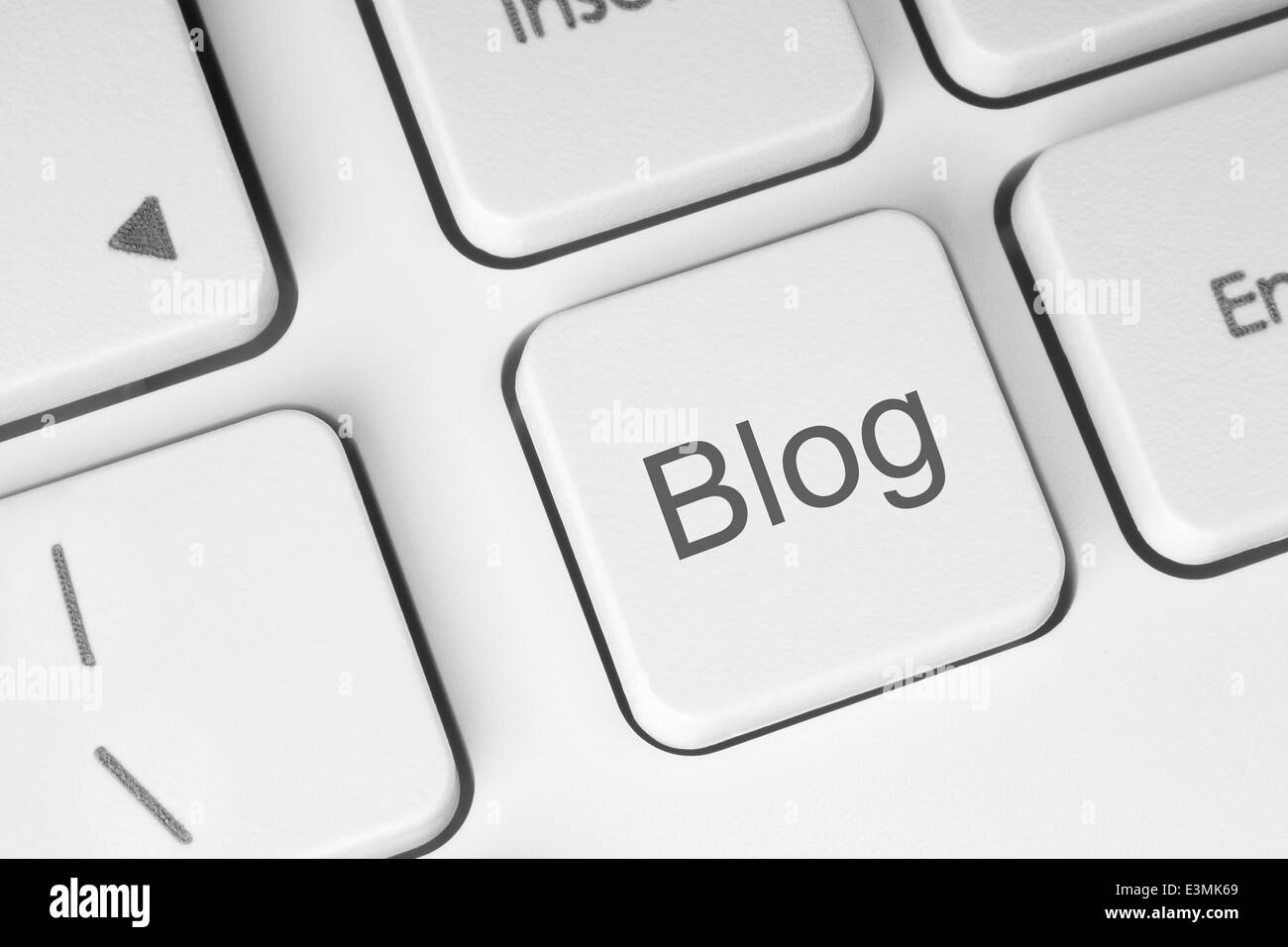 Blog button on the keyboard close-up Stock Photo - Alamy