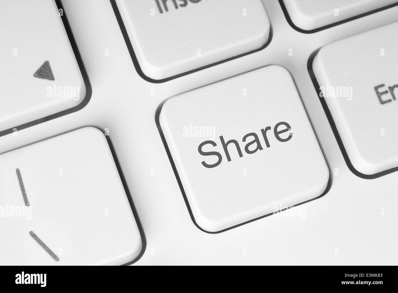White share keyboard button close-up Stock Photo - Alamy