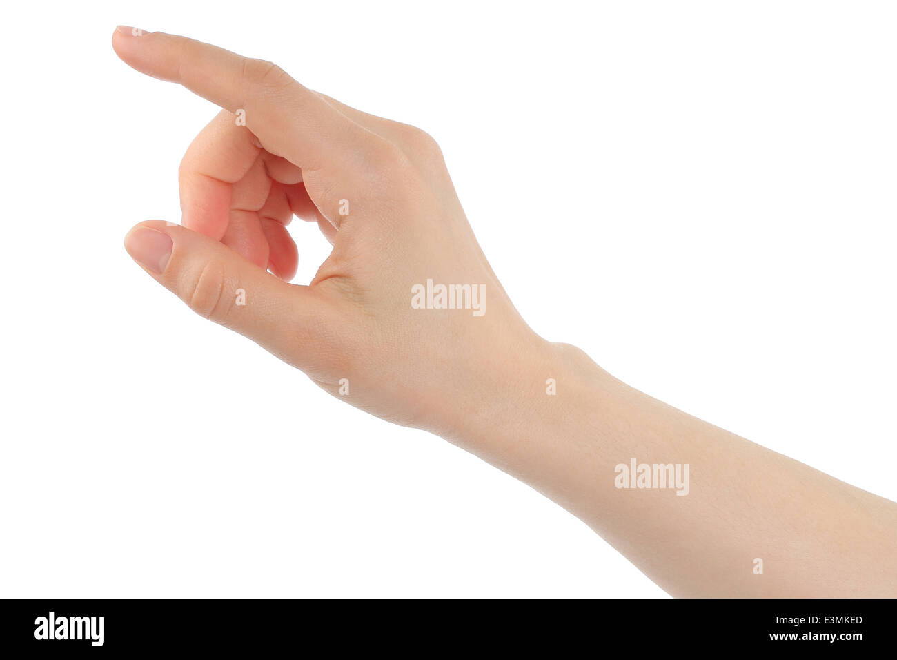 Woman hand on white background Stock Photo - Alamy