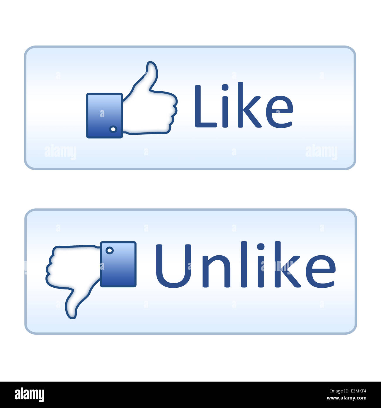 Set like ans unlike buttons on white background Stock Photo - Alamy