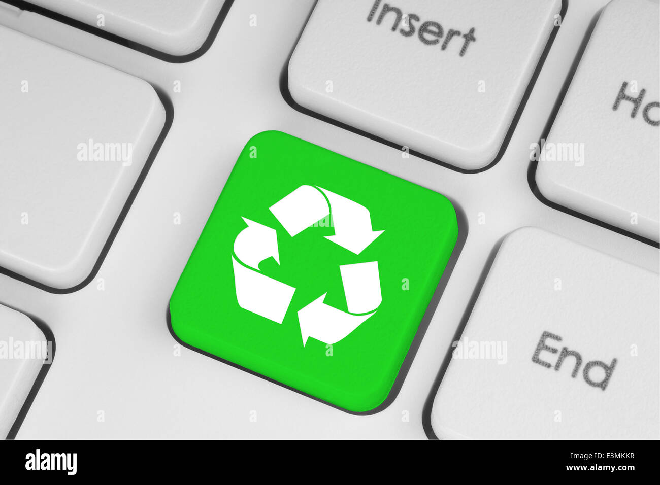 Recycling symbol on computer keyboard hi-res stock photography and ...