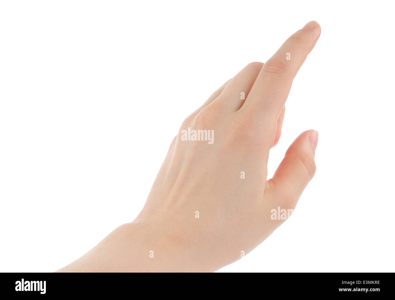 Woman hand on white background Stock Photo - Alamy
