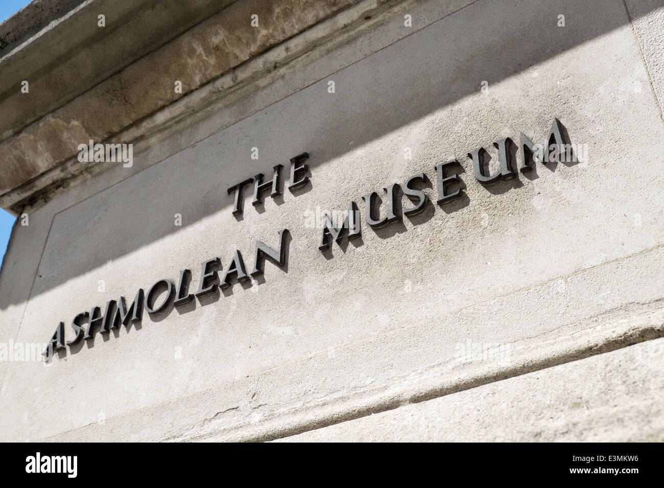 The sign at the entrance to the Ashmolean Museum in Oxford, Oxfordshire ...
