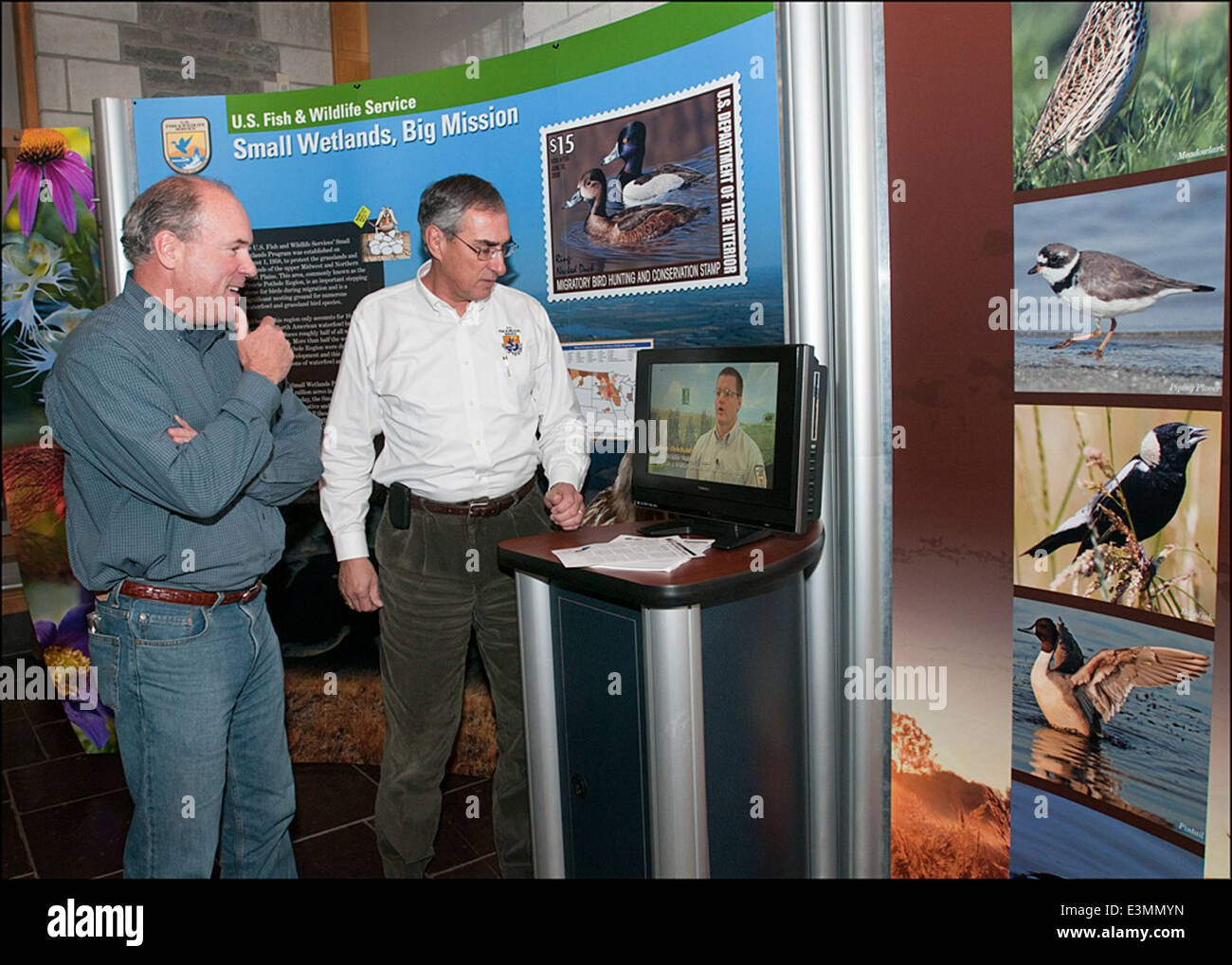Tom Melius and Charlie Wooley at the Small Wetlands Program display ...