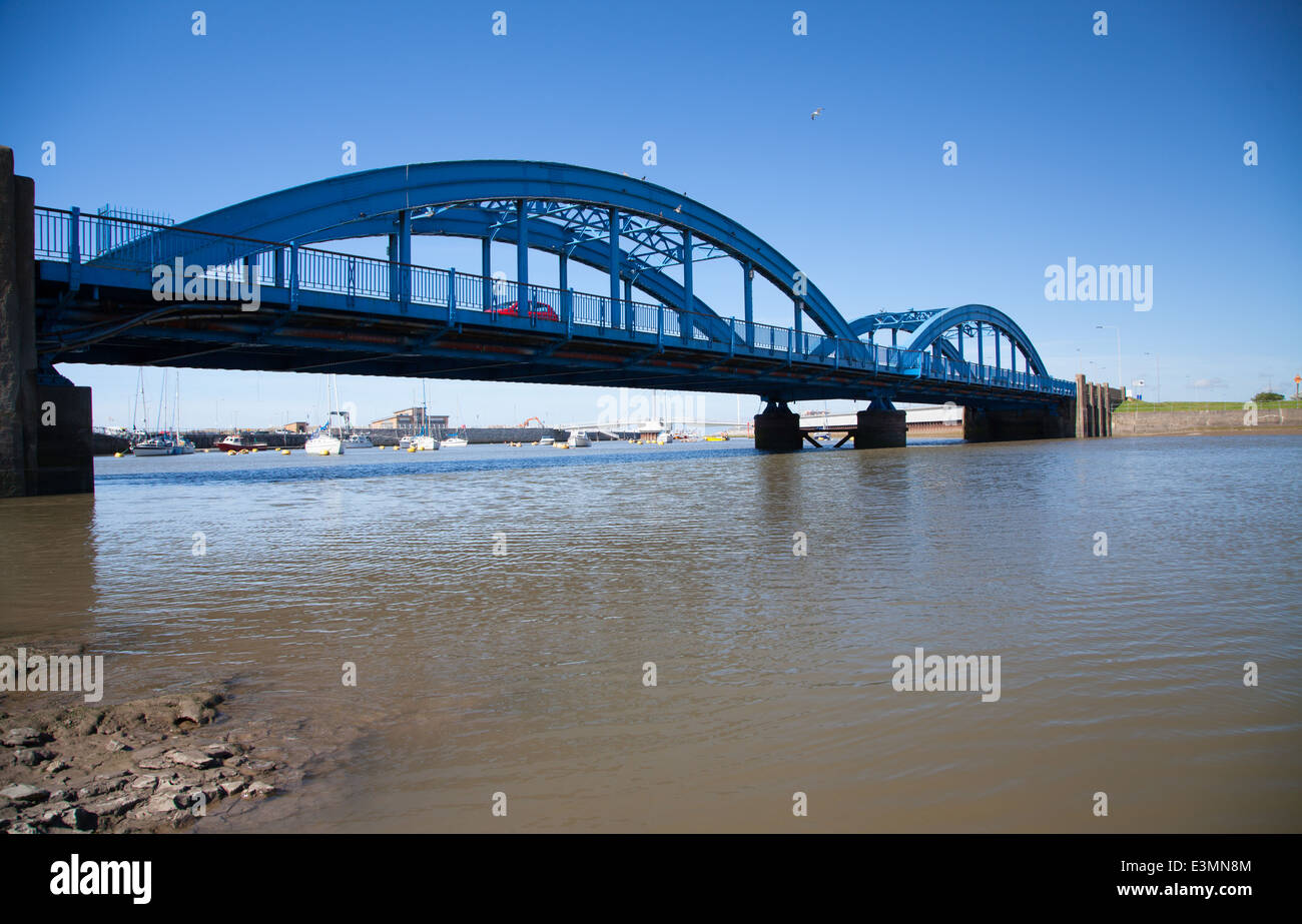 Voryd / Foryd harbour bridge on a sunny summer day, this is the main ...