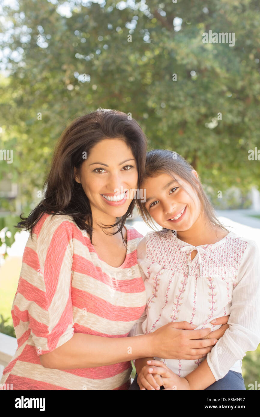 Portrait of smiling mother and daughter Stock Photo - Alamy