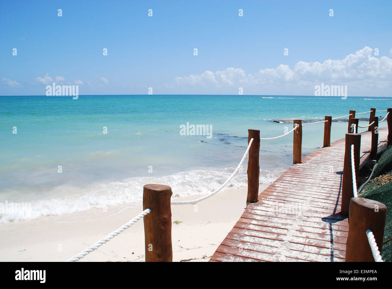 Boardwalk in Mexico along the Gulf of Mexico Stock Photo - Alamy