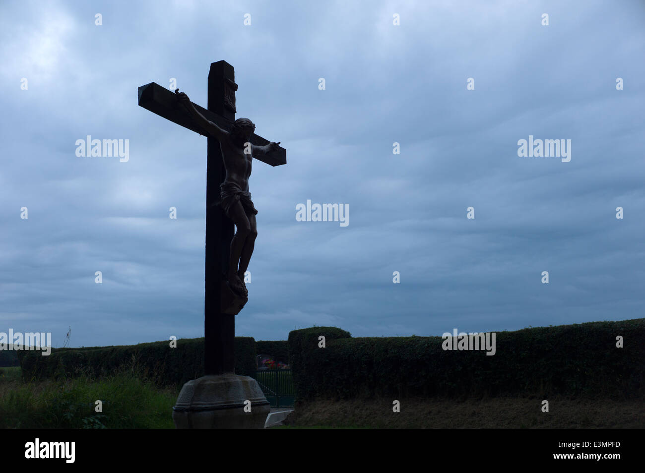 Crucifix, Calvary, silhouette France, Normandy Stock Photo - Alamy