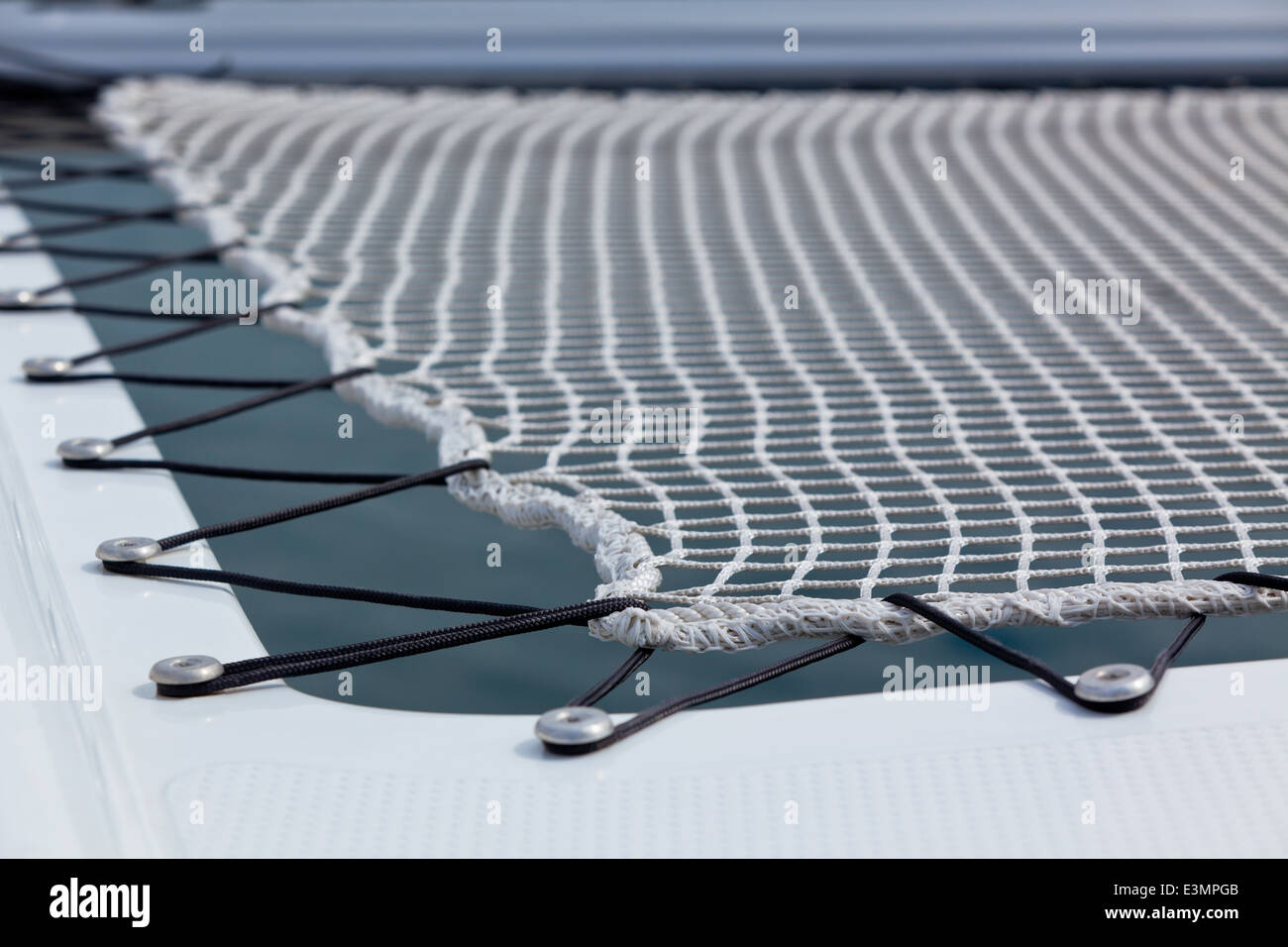 Modern Yacht Safety Net Close Up. Horizontal shot Stock Photo - Alamy