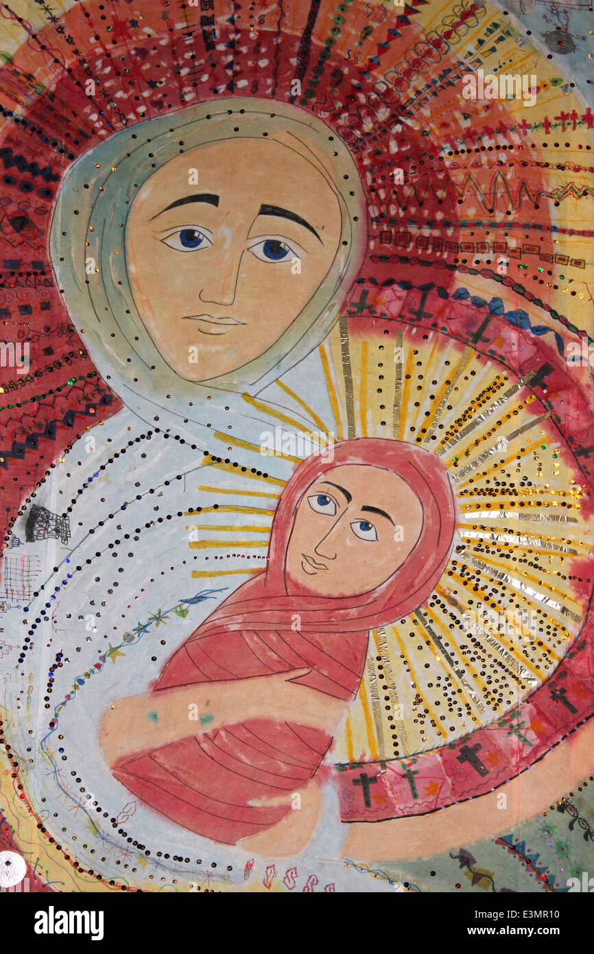 Contemporary Religious Art Depicting Madonna And Child Stock Photo - Alamy