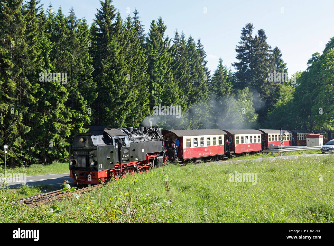 steam train called Brockenbahn near Drei Annen, Harz Mountains, Saxony ...