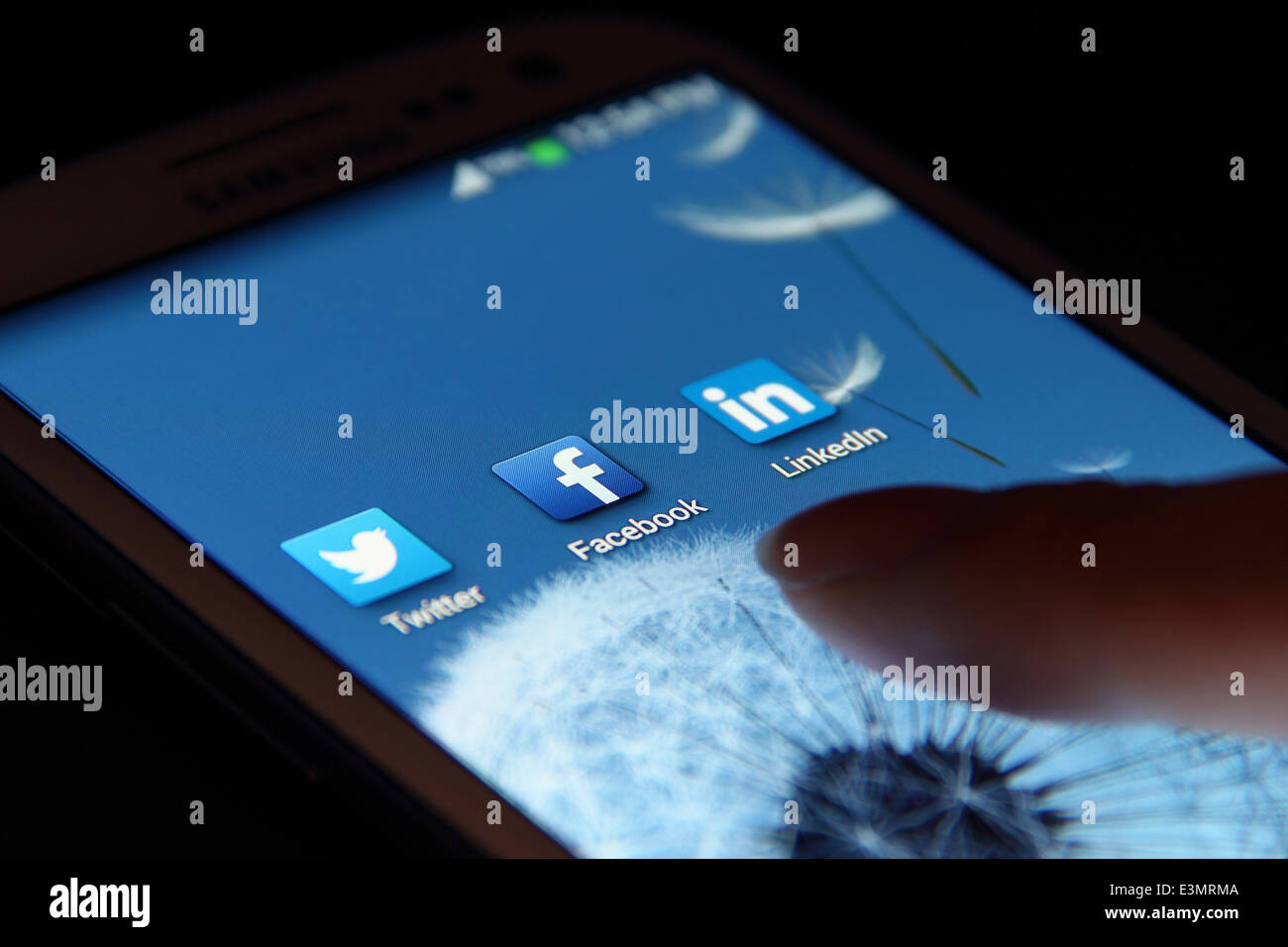 Social networking apps on smart phone. There are famous social ...