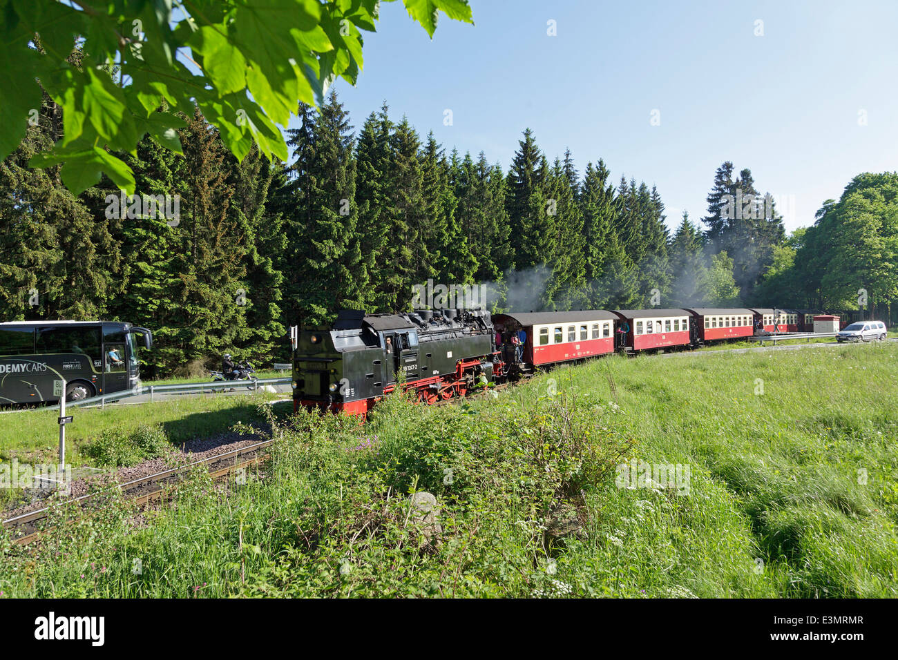 steam train called Brockenbahn near Drei Annen, Harz Mountains, Saxony ...