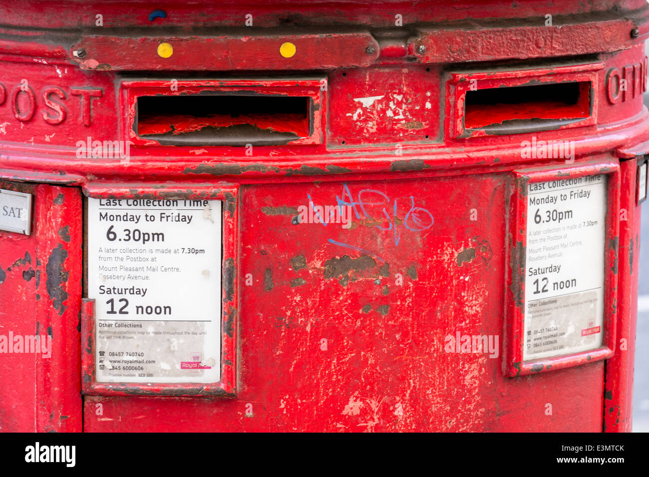 Close -up of Royal Mail Red Post Box Stock Photo - Alamy