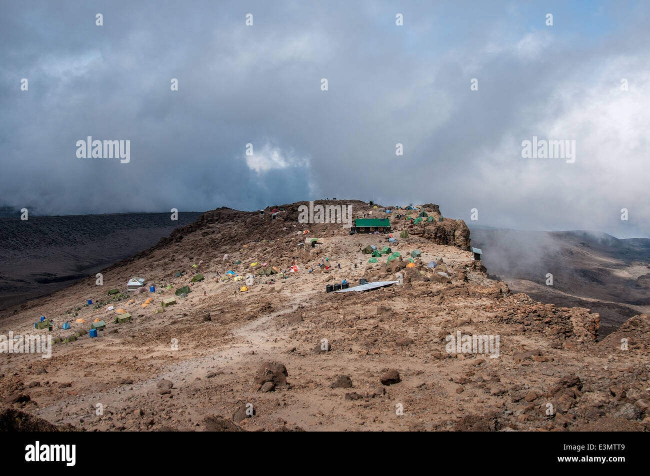 The campsite at Barafu for the final night before summit attempt on ...